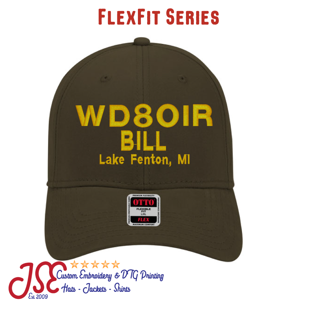 Amateur Operator Hat with only Name, Callsign and Third Line of Text ...