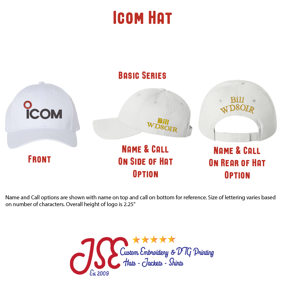 Icom Callsign Hat – JSE Embroidery