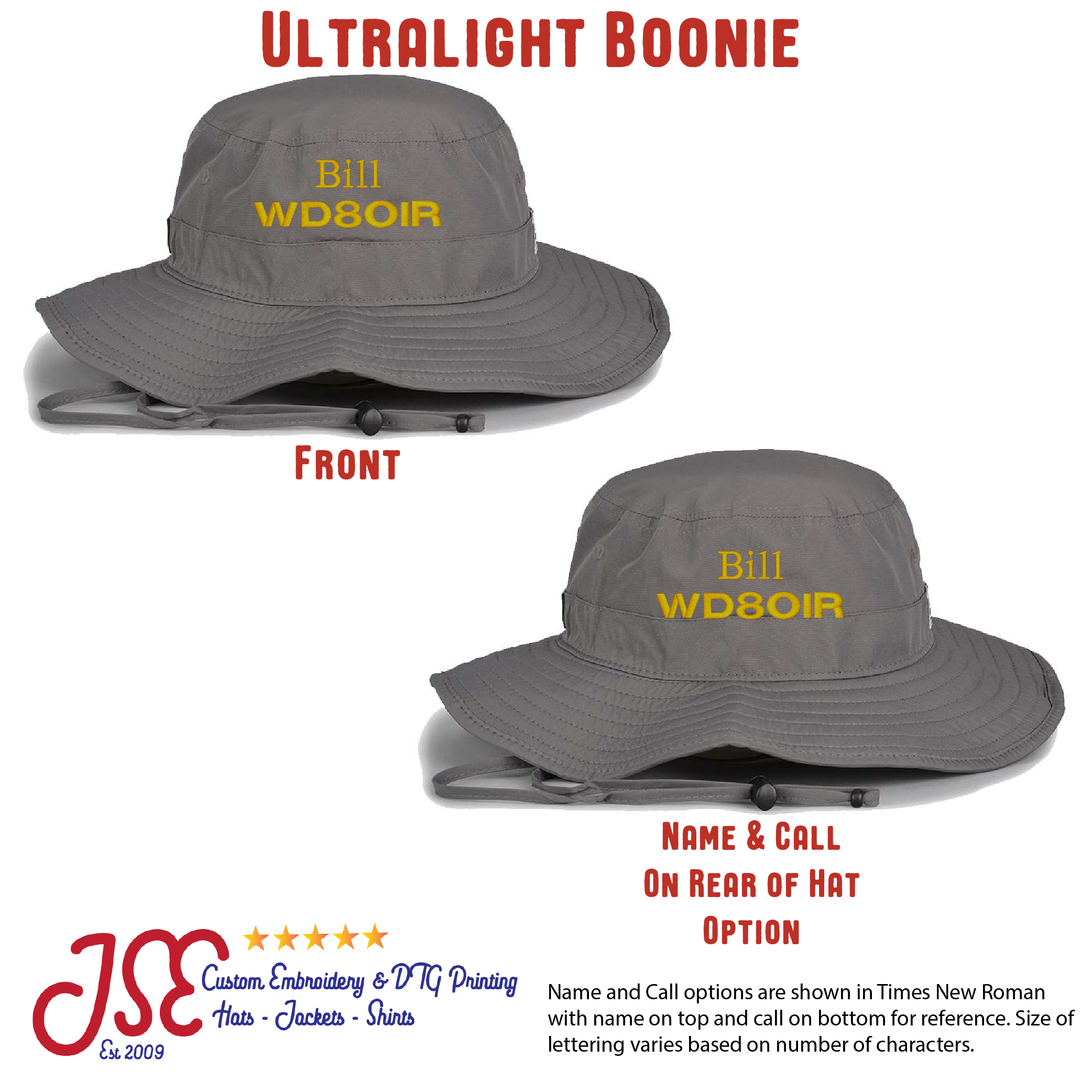 Ham Radio Callsign Boonie Hat – JSE Embroidery
