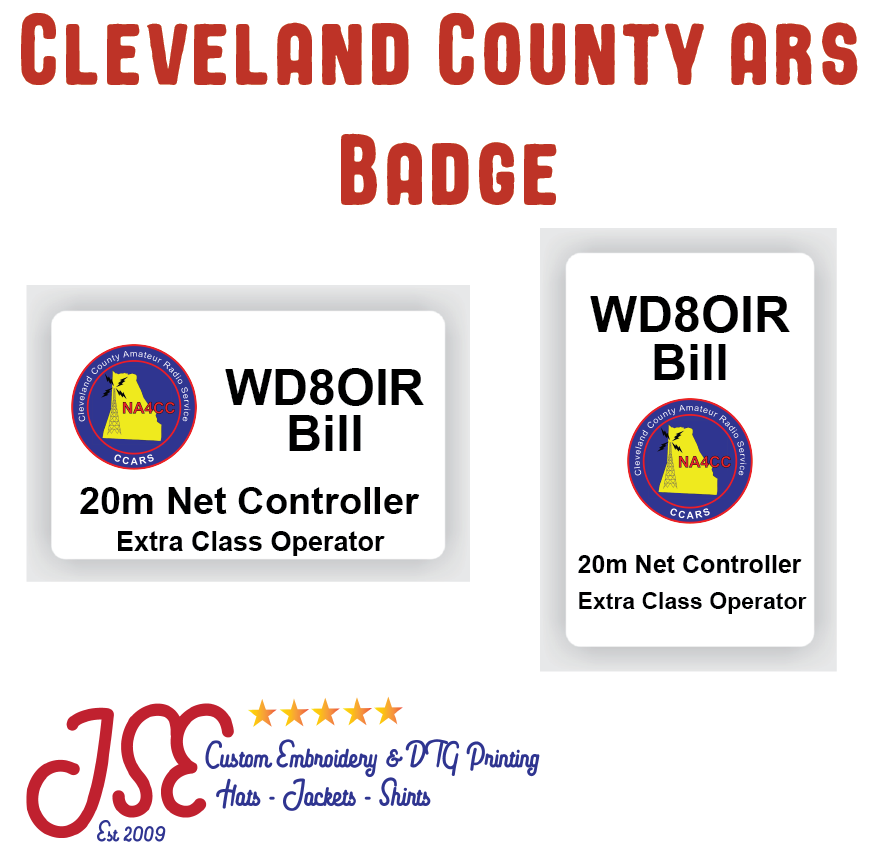 Cleveland County ARS Badge – JSE Embroidery