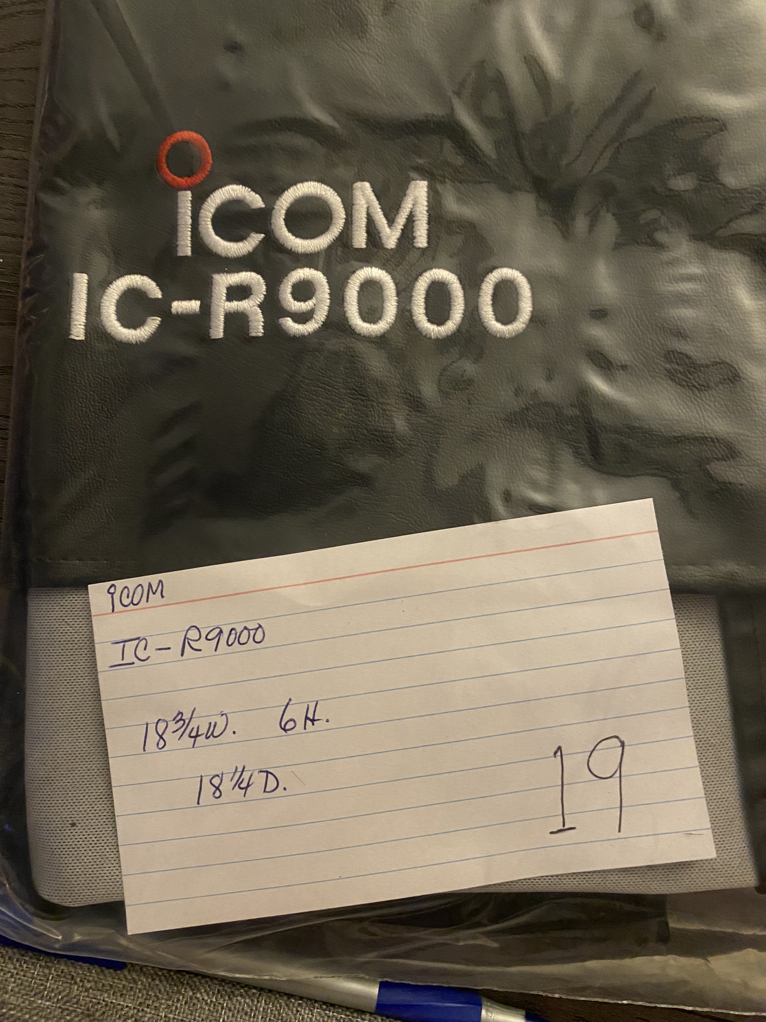 Icom IC-R9000 Signature Series Cover – 19 – JSE Embroidery