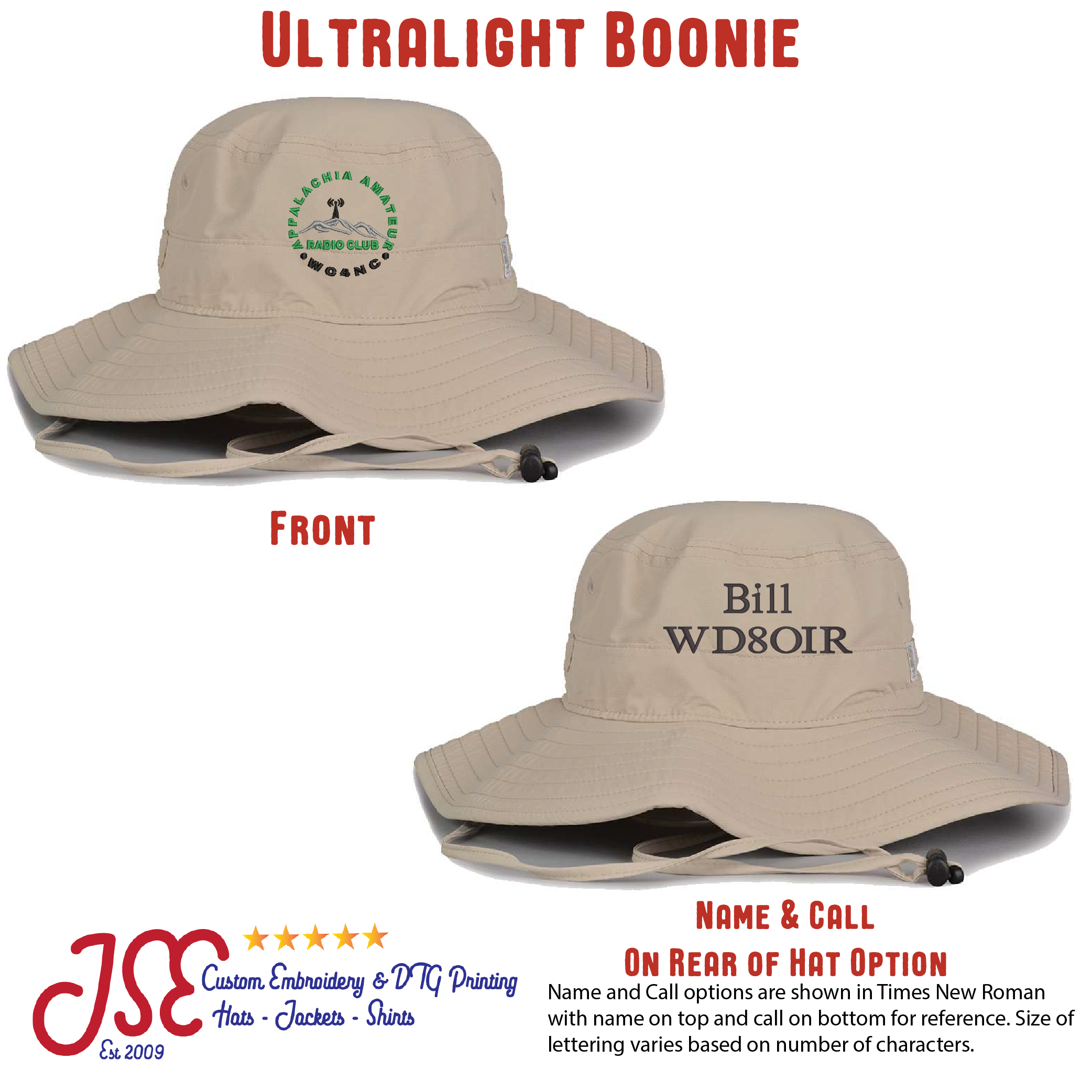 Appalachia Amateur Radio Club Boonie Hat – JSE Embroidery
