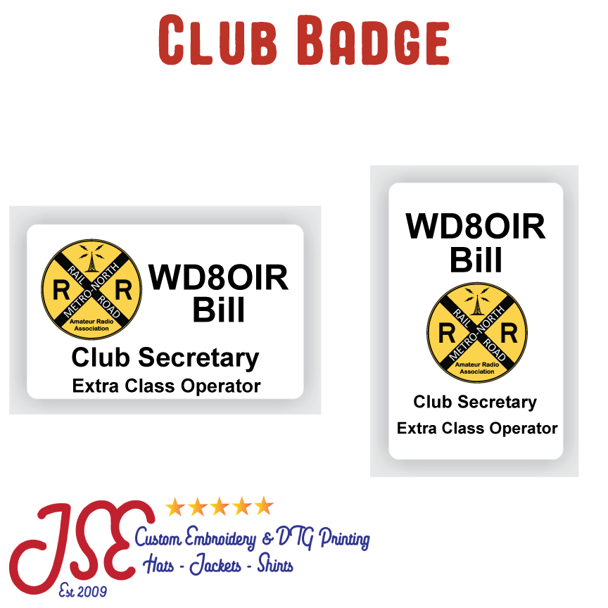 Metro-North Railroad Amateur Radio Association Badge – JSE Embroidery