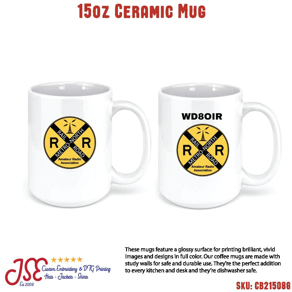 Metro North Railroad ARA Coffee Mug – JSE Embroidery