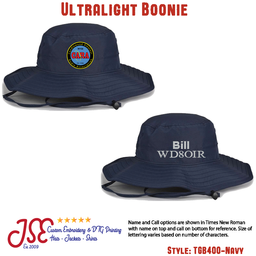 Candlewood Amateur Radio Association Boonie Hat – JSE Embroidery