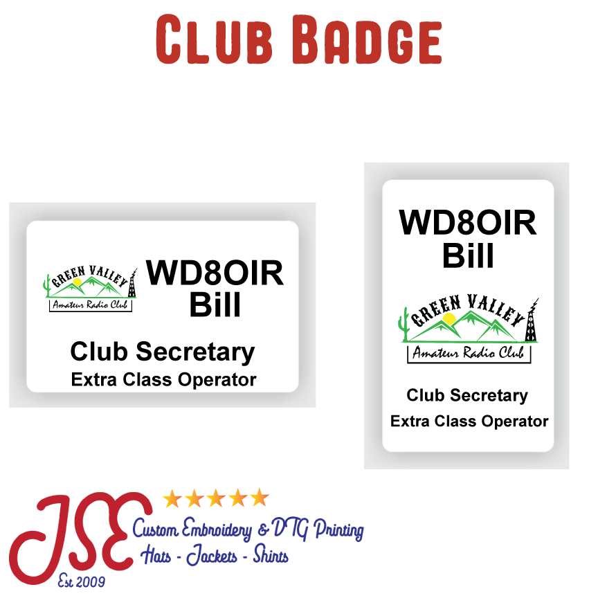Green Valley Amateur Radio Club Badge – JSE Embroidery