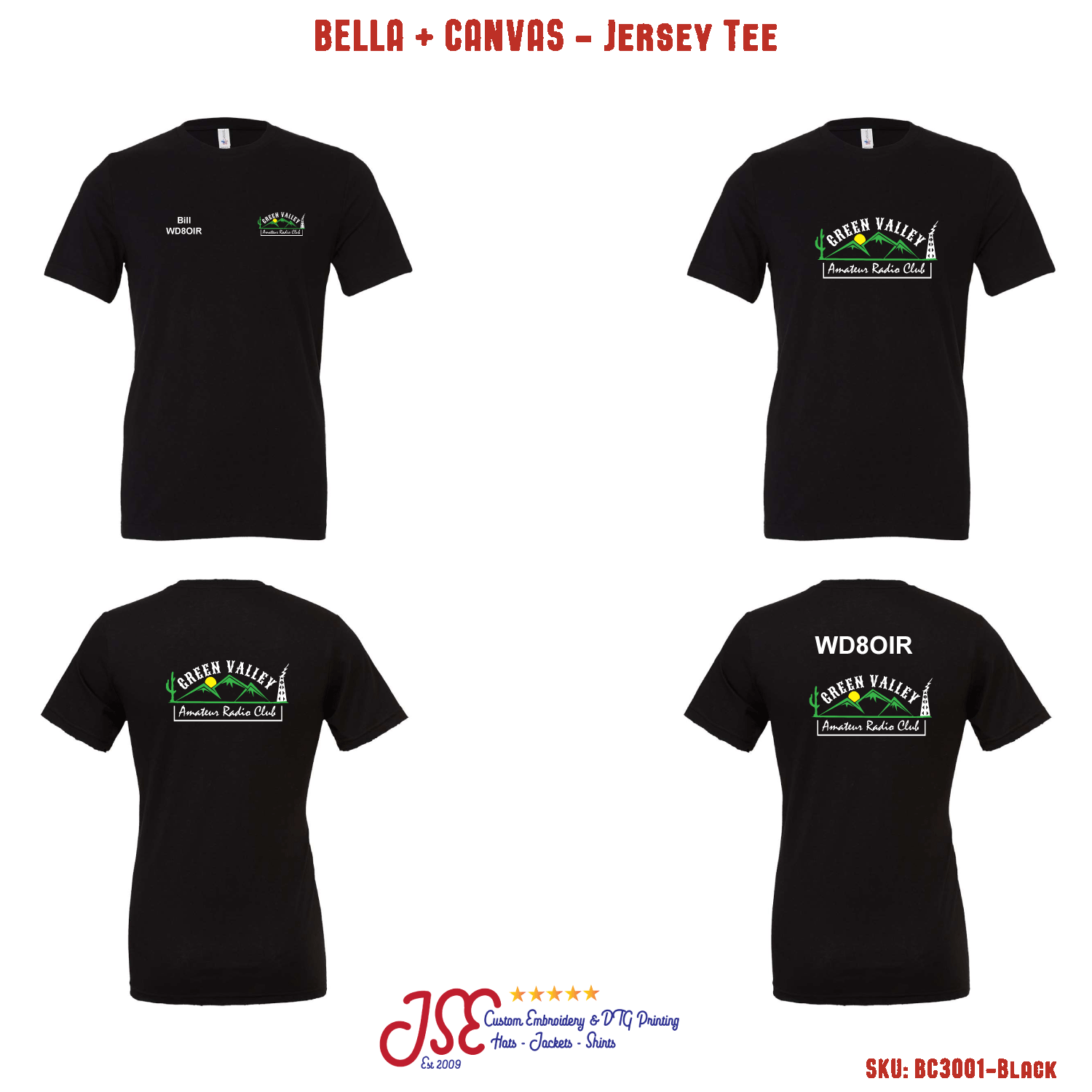 Green Valley Amateur Radio Club T-SHIRT DTG Printed – JSE Embroidery