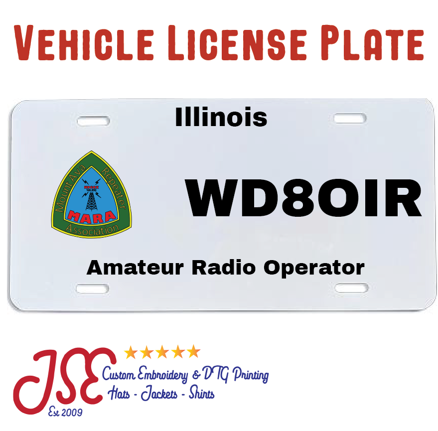 Mount Ava Repeater Association License Plate – JSE Embroidery